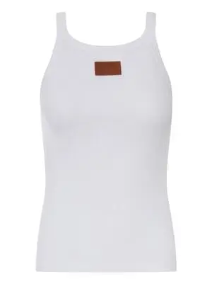 Fendi Ribbed Cotton Top - White