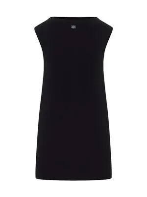 Celine Wool Blend Dress With Triomphe Logo - Black