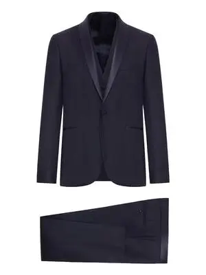 Tagliatore Tagliatore Men Single-Breasted Virgin Wool Tuxedo Blue