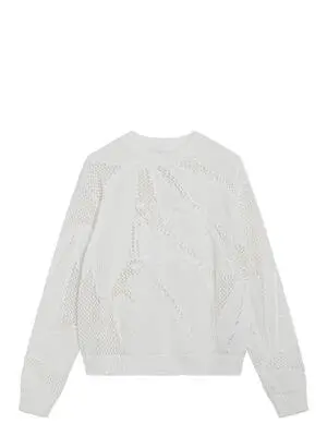 Max Mara Embroidered Cotton Crewneck Sweater - White