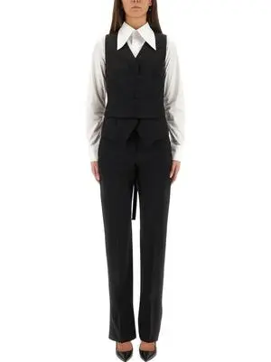 Alexander McQueen Wool Corset Vest - Black