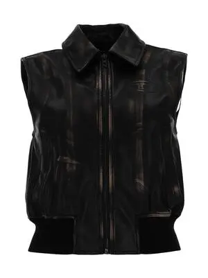 DIESEL® Distressed Bomber Gilet - Brown