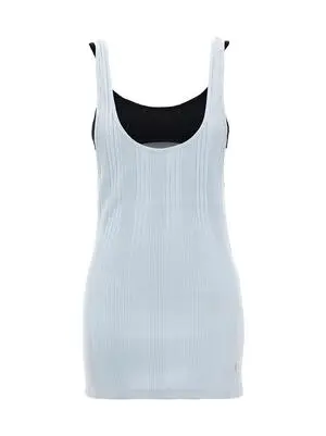 Attico Logo Ribbed Top - Blue