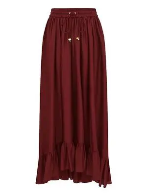 Zimmermann Silk Maxi Skirt - Red