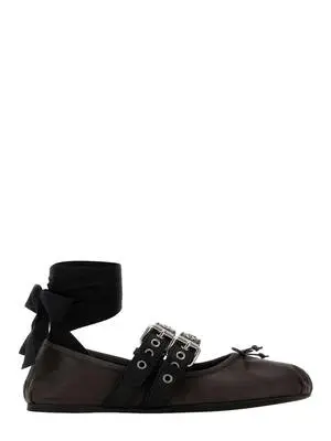 Miu Miu Ballet Flat Dark - Brown