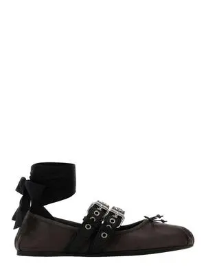 Miu Miu Calfskin Ballet Flat - Brown