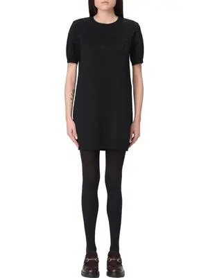 Gucci Gg Rhinestone Knit Mini Dress - Black