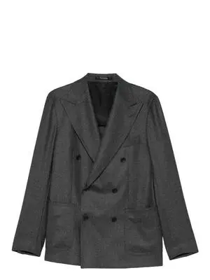 Tagliatore Virgin Wool Double-breasted Blazer - Gray