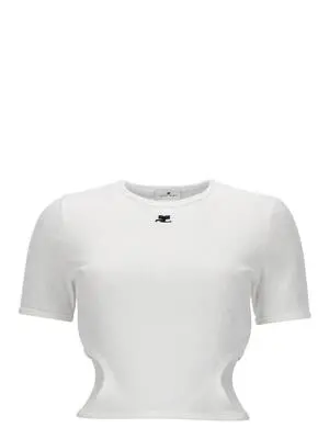 COURREGES Cut-out Logo T-shirt - White