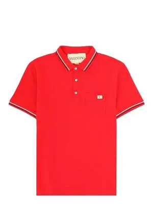 Valentino Garavani Polo Con Patch Logo - Red
