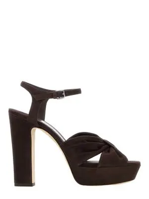 JIMMY CHOO Heloise 120 Suede Sandals - Brown