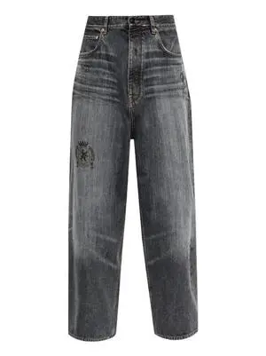 Balenciaga Wide-leg Denim Jeans - Gray