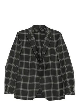 Tagliatore Virgin Wool Check Blazer - Gray
