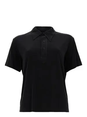 MAISON MARGIELA Cupro Polo Shirt - Black