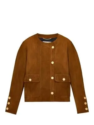 Saint Laurent Suede Leather Jacket - Multicolor