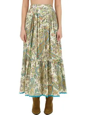 ETRO ETRO Cotton Paisley Print Long Skirt