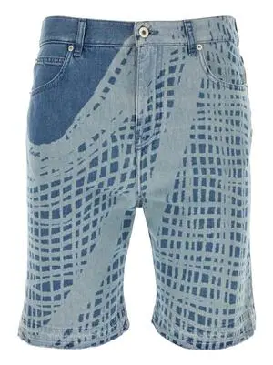 Loewe Printed Denim Bermuda Shorts - Multicolor