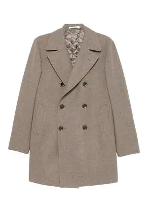 Tagliatore Virgin Wool Double-breasted Coat - Brown