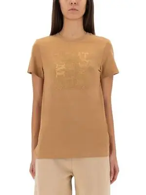 Max Mara Logo Cotton T-shirt - Cream