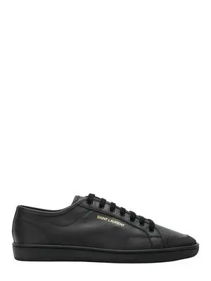 Saint Laurent Gym Sneakers In Smooth Leather - Black