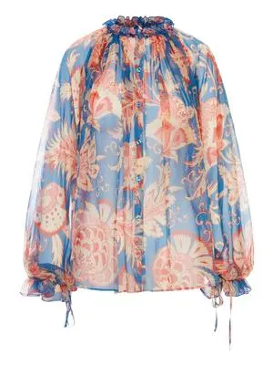 Etro Silk Blouse With Floral Print - Multicolor