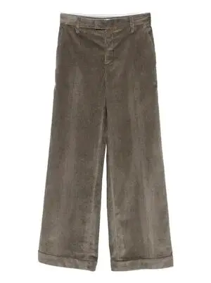 Brunello Cucinelli Wool Wide Leg Pants - Multicolor