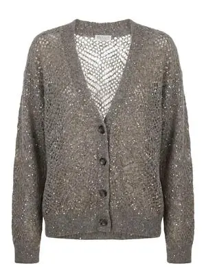 Brunello Cucinelli Openwork Knit Cardigan - Multicolor