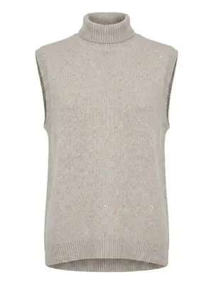 Brunello Cucinelli Turtleneck Sequined Vest - Multicolor