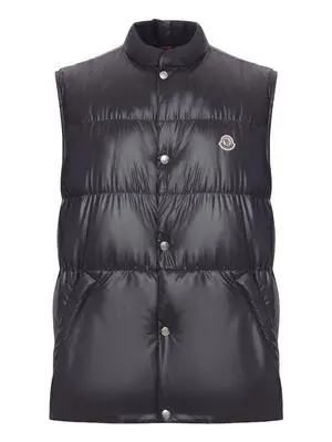 Moncler Moncler Men Restigo Quilted Vest With Logo Patch Black