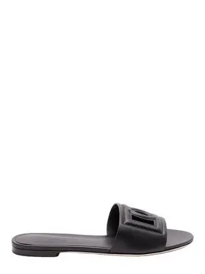 Dolce & Gabbana Leather Logo Slides - Multicolor