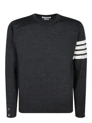 Thom Browne Wool 4-bar Pullover - Gray