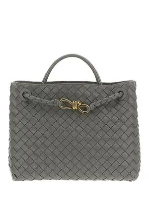 Bottega Veneta Andiamo Medium Woven Leather Bag - Gray