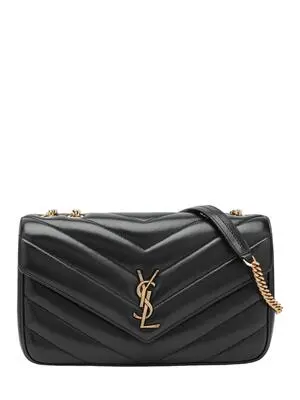 Saint Laurent Medium Leather Loulou Bag - Black