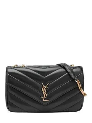 Saint Laurent Medium Leather Loulou Bag - Black