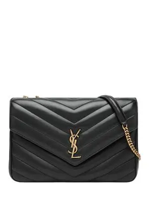 Saint Laurent Loulou Large Bag In Leather - Black