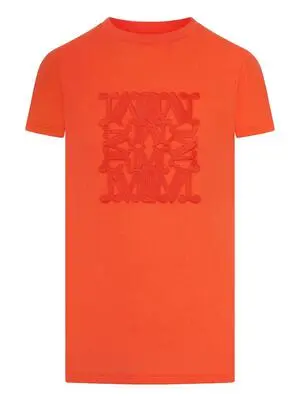 Max Mara MAX MARA Embroidered Logo Jersey T-Shirt Red