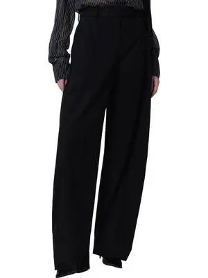 THELATEST Cotton Palazzo Trousers - Black