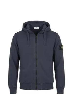 Stone Island Organic Cotton Fleece Zip Up Hoodie Sweatshirt - Multicolor