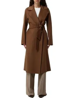 Max Mara Wool And Silk Overcoat - Brown