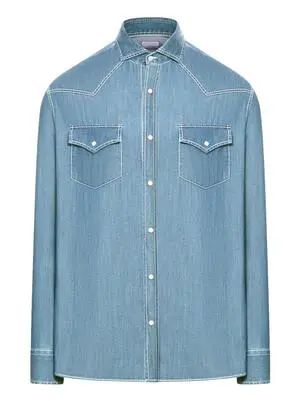 Brunello Cucinelli Long-sleeved Denim Shirt - Multicolor