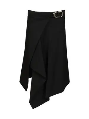 Attico Wool Midi Skirt - Multicolor
