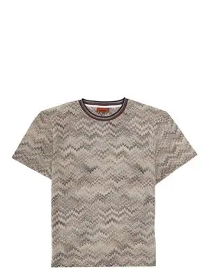 Missoni T-shirt In Cotone - Cream