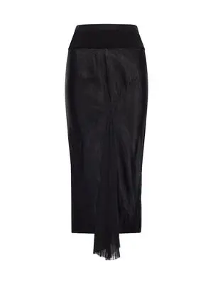 Rick Owens Asymmetric Midi Skirt - Black
