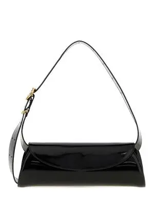 JIL SANDER Small Leather Cannolo Shoulder Bag - Black