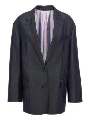 Etro Pegaso' Single-breasted Blazer - Blue
