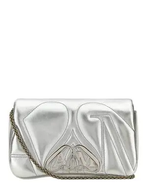 Alexander McQueen Alexander Mcqueen Women Silver Leather Mini Seal Clutch Silver