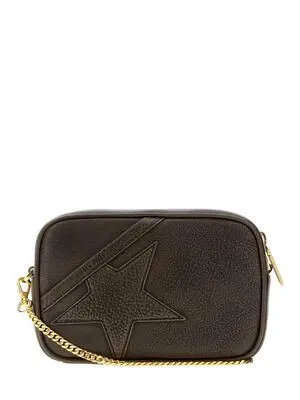 GOLDEN GOOSE Dark Leather Mini Crossbody Bag - Brown