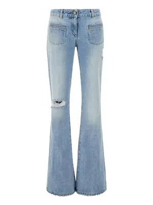 PALM ANGELS PALM ANGELS Flared Distressed Denim Jeans