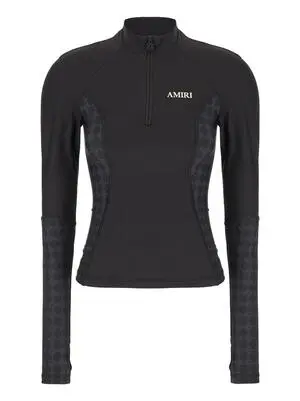 Amiri Printed Quarter Zip Long Sleeve Top - Multicolor