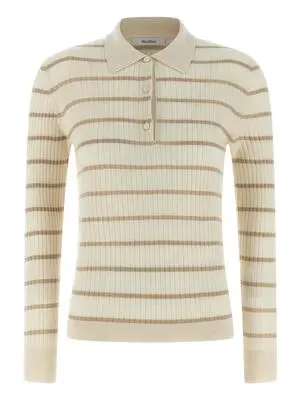 Max Mara Striped Polo Shirt - Cream